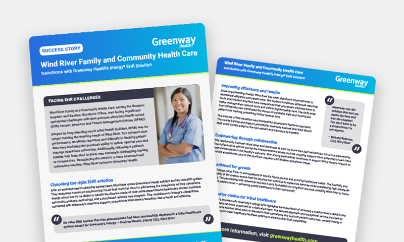 Wind River Success Story with Intergy EHR | Greenway Health